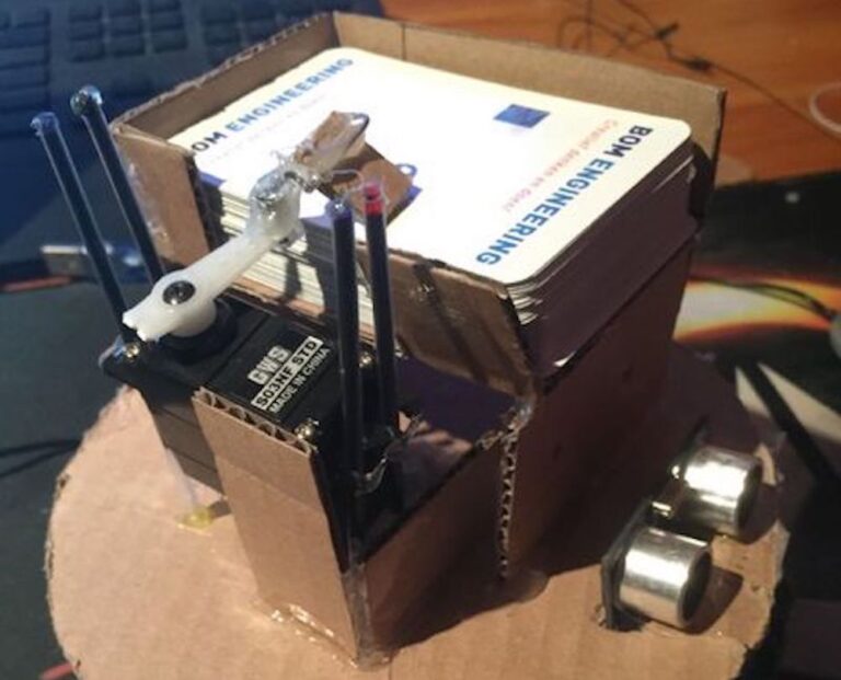 Robotic playing card dealer made with cardboard | Arduino Blog
