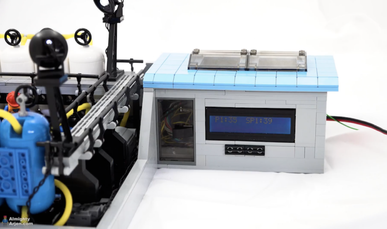 A beautifully-designed LEGO pneumatic compressor | Arduino Blog