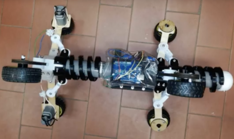 Squeeze through pipes with this six-wheeled robot | Arduino Blog