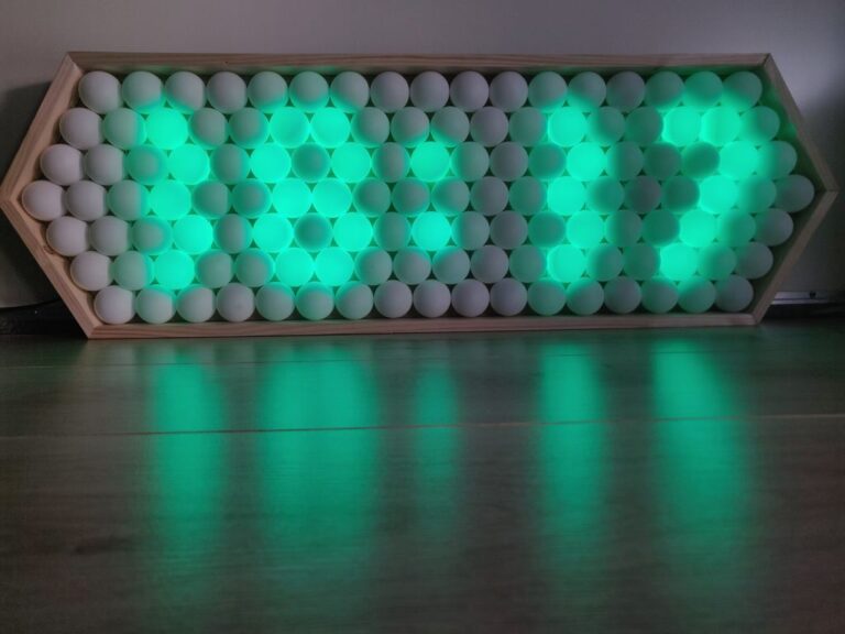 A brilliant clock made out of 128 LED-lit ping pong balls | Arduino Blog