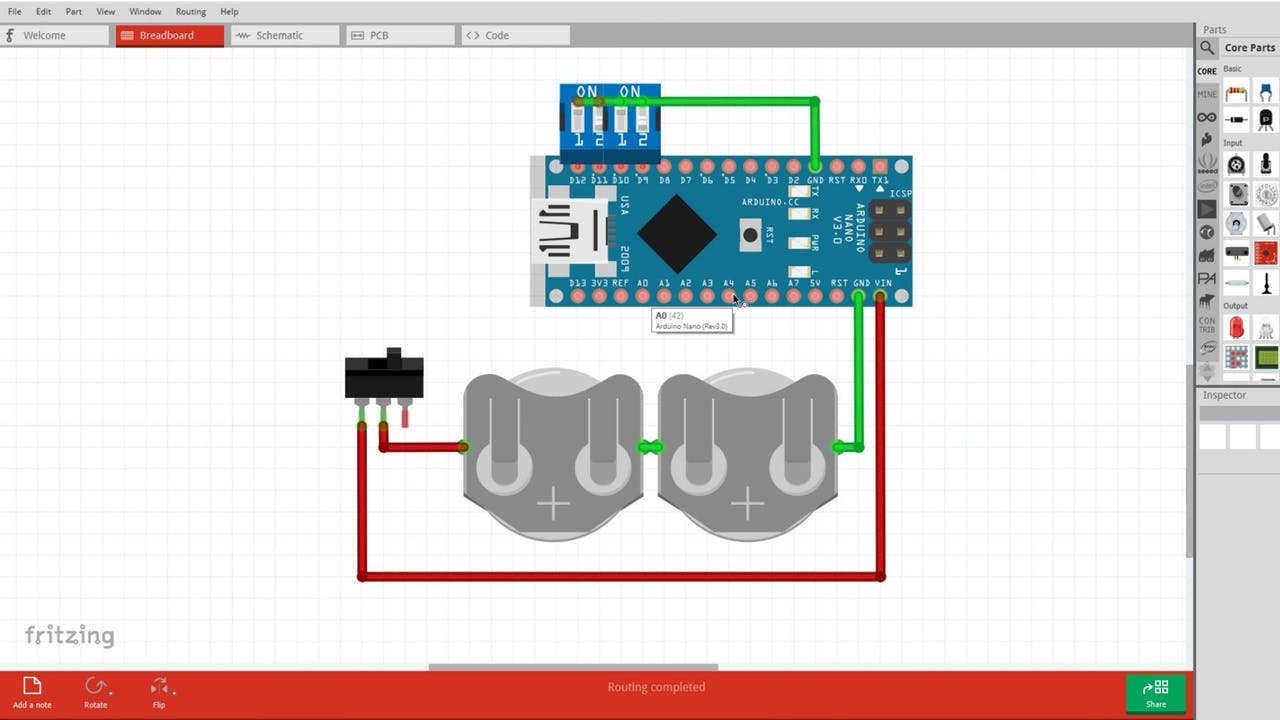 Small-scale Nano setup with pullup inputs and CR2032 batteries ...
