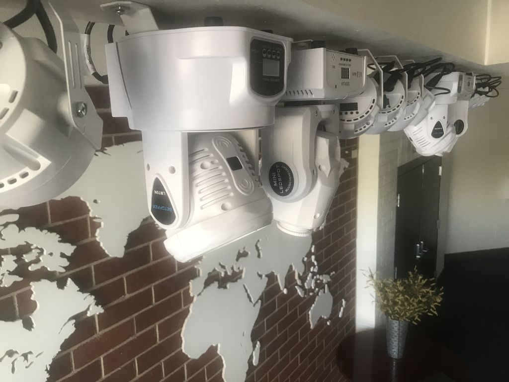 An interactive wall map with DMX programmable lights and visual ...