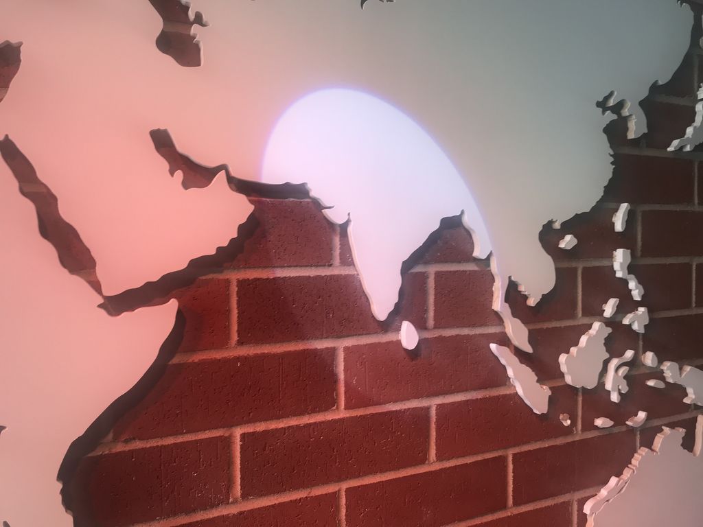 An interactive wall map with DMX programmable lights and visual ...