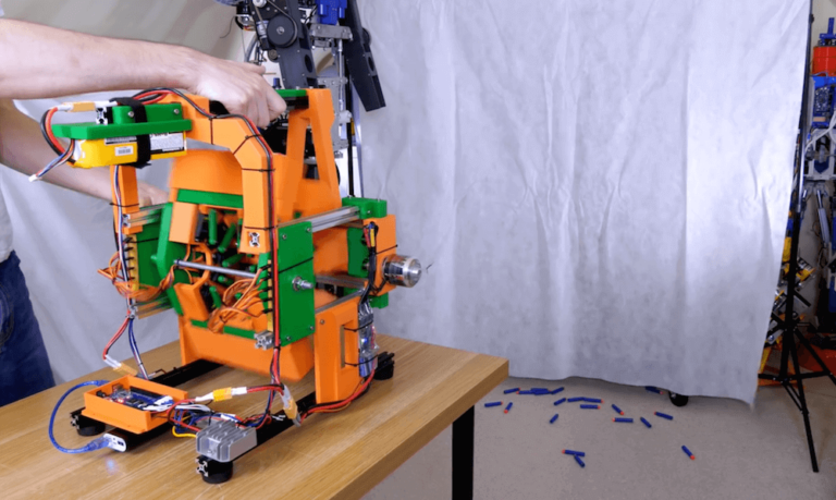 James Bruton's 3D-printed, Arduino-powered Nerf blaster fires 10 darts ...