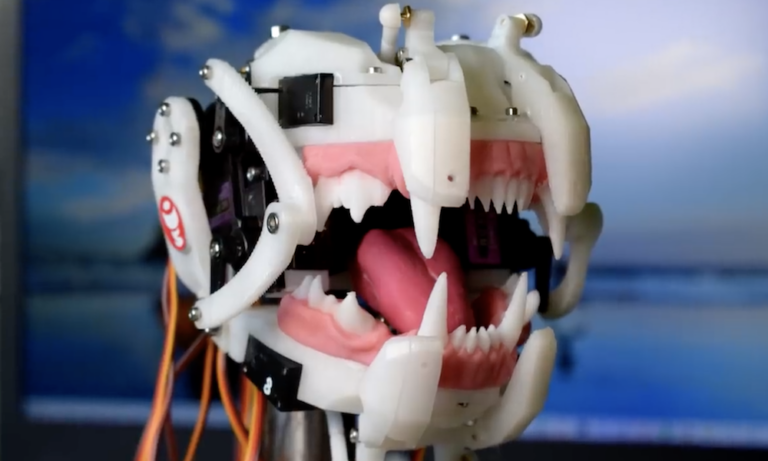 This mouth mechanism is controlled by your typing | Arduino Blog