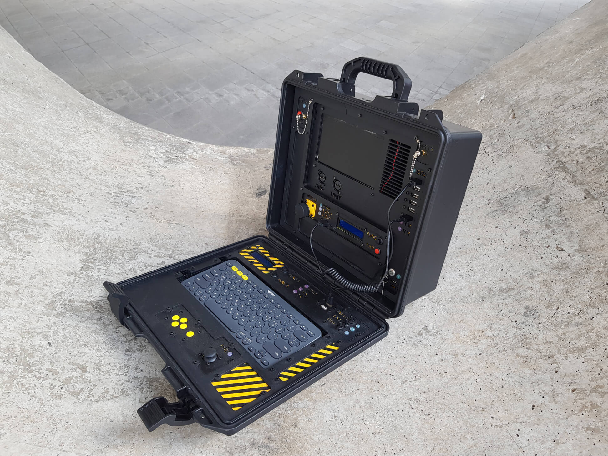 A military-looking cyberdeck with a built-in Geiger counter | Arduino Blog