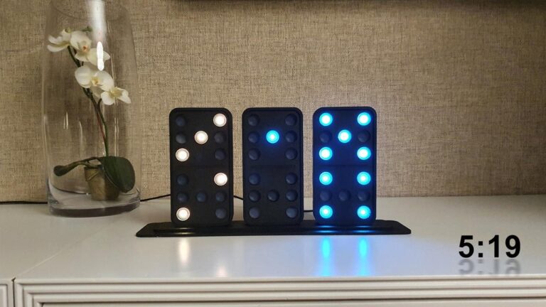 This DIY domino clock tells the time using three LED-lit tiles | Arduino Blog