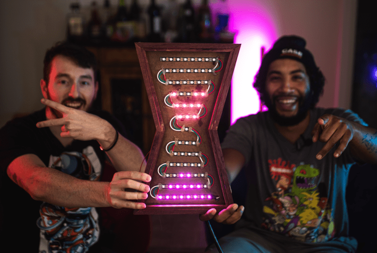 Flip this DIY hourglass over and watch its LEDs fall like sand ...