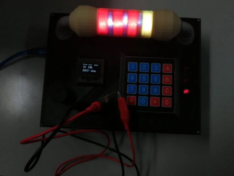 El ohmmetro 2.0 muestra los colores de la banda de resistencia ...