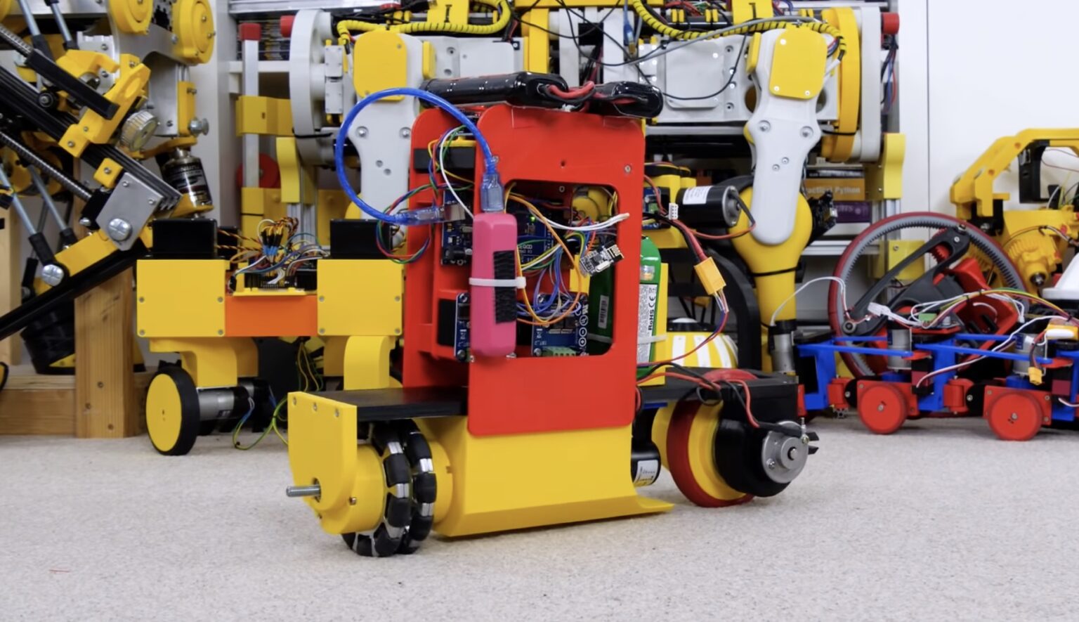 James Bruton's strange bicycle robot self-balances with an omni wheel ...