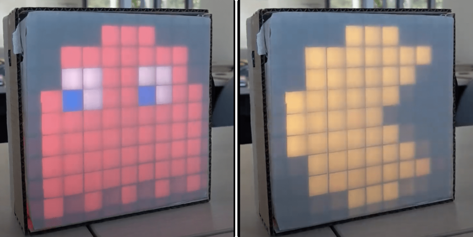 A Temperature Sensing Pac Man Ghost Led Matrix For Retro Gamers