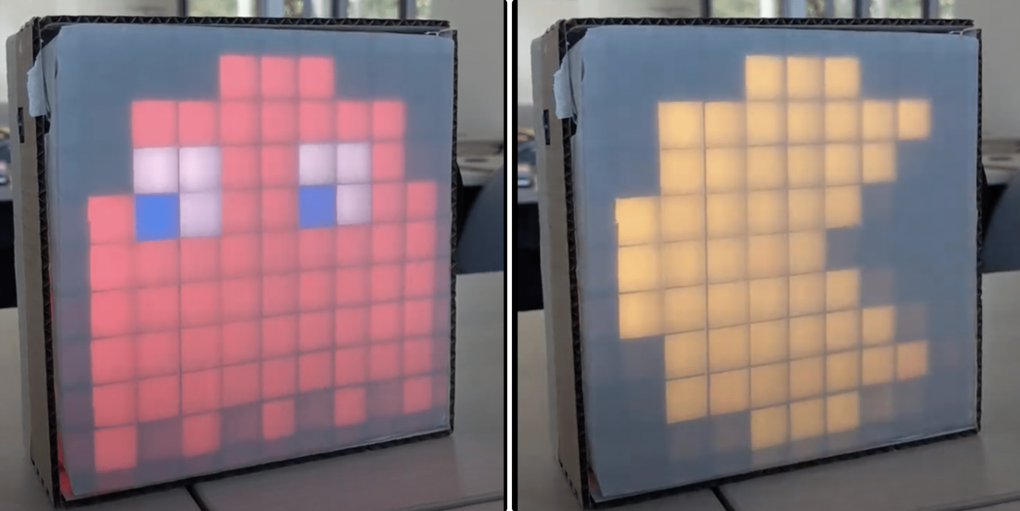A temperature-sensing Pac-Man/Ghost LED matrix for retro gamers | Arduino Blog