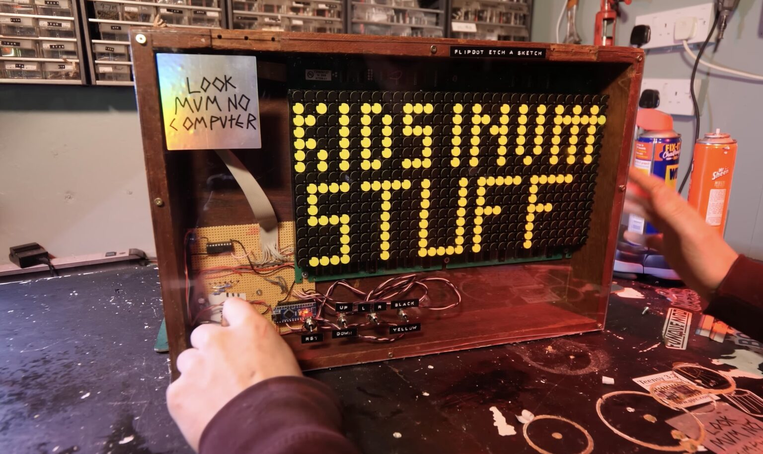 This flip-dot display acts like an Etch A Sketch | Arduino Blog