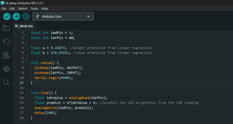 This desk lamp automatically adjusts its brightness using AI on an ...