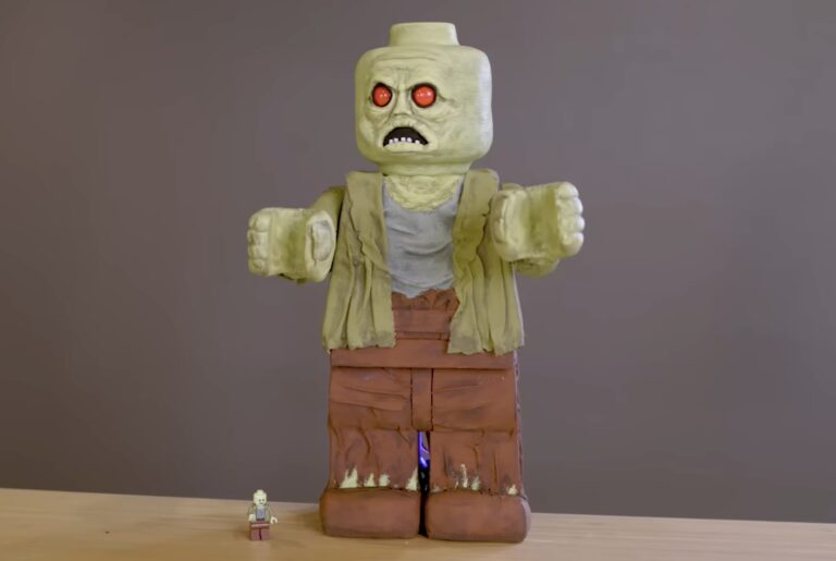 This giant animatronic LEGO minifig zombie is a delight | Arduino Blog